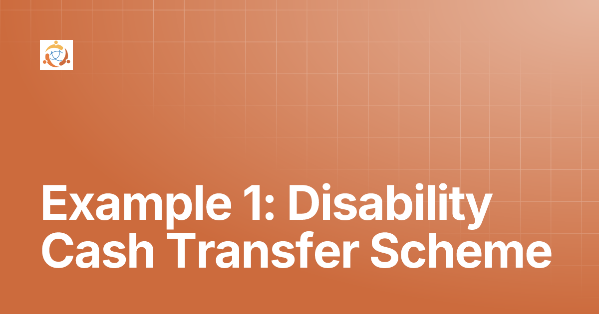 Example 1: Disability Cash Transfer Scheme | DCI Standards
